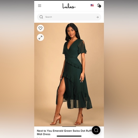 Lulus | Dresses | Lulus Emerald Green Ruffled Midi Dress | Poshmark